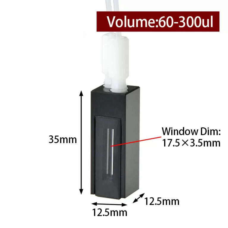 QF109, 60ul/120ul/300ul Flow-through Cell with Screw Thread Connectors ...