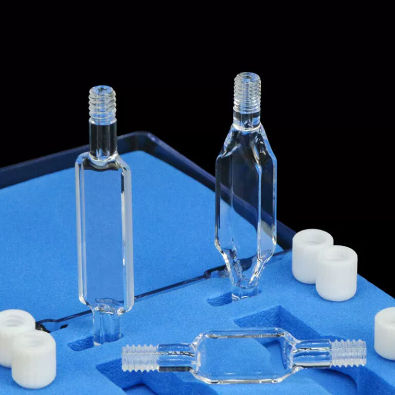 QF120, 1mm/5mm/10mm, Flow through Cell with two ends Screw Threaded ...